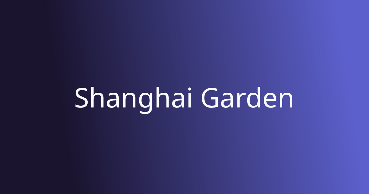 Best Chinese in Springfield, VT | Shanghai Garden | Menu